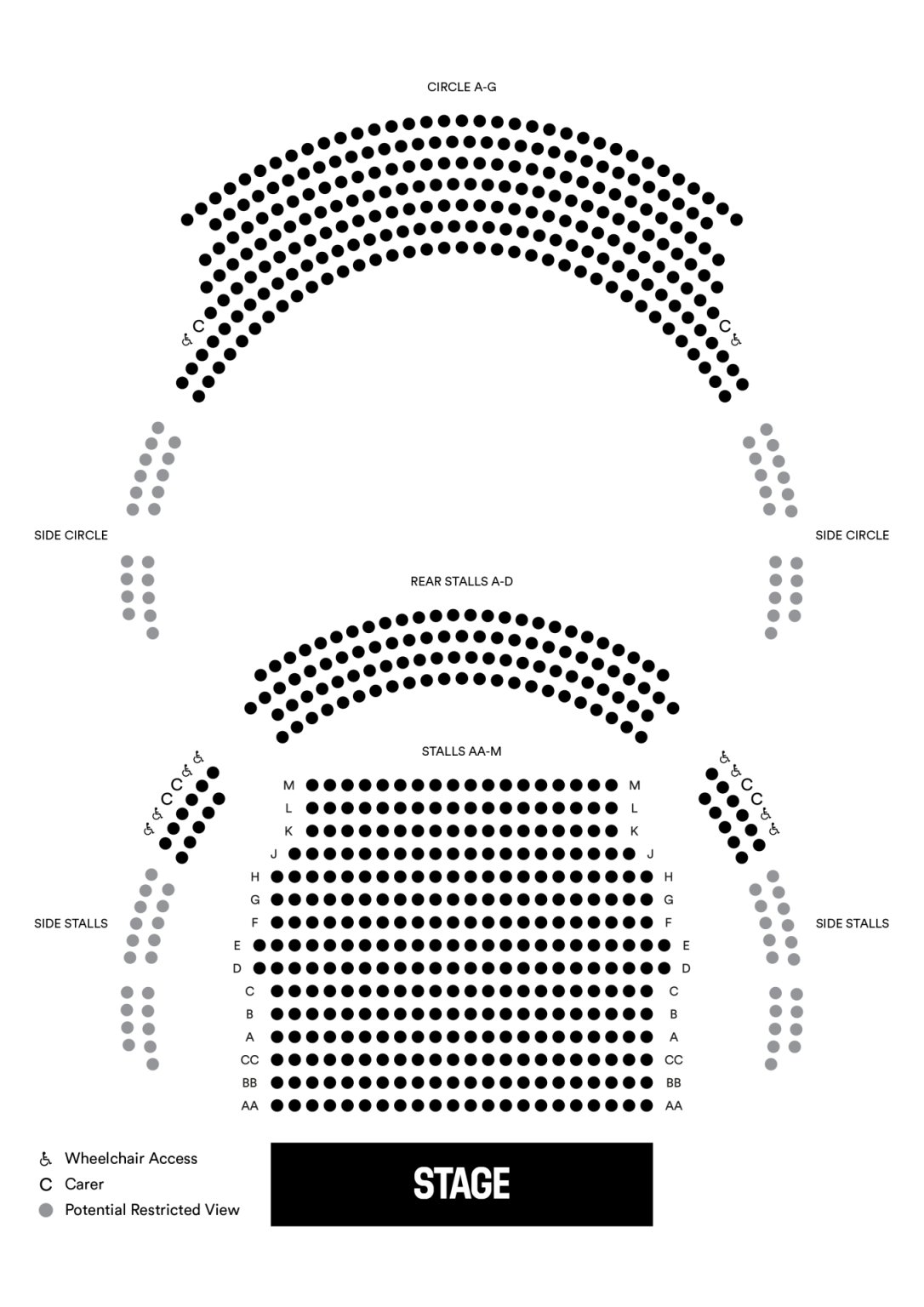 Seating Plans | Grove Theatre | Everyone Theatres