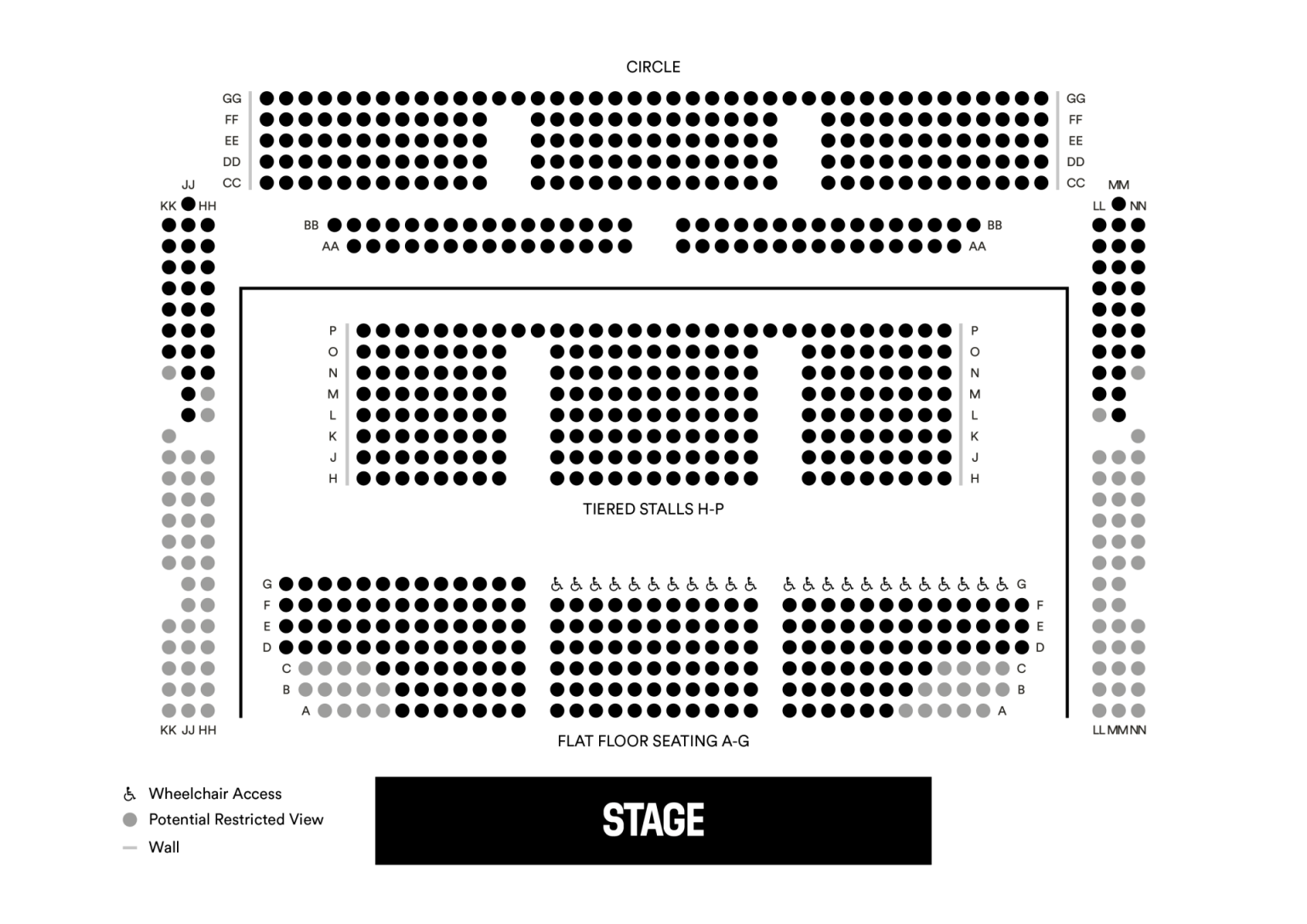 Seating Plan | The Alban Arena | Everyone Theatres
